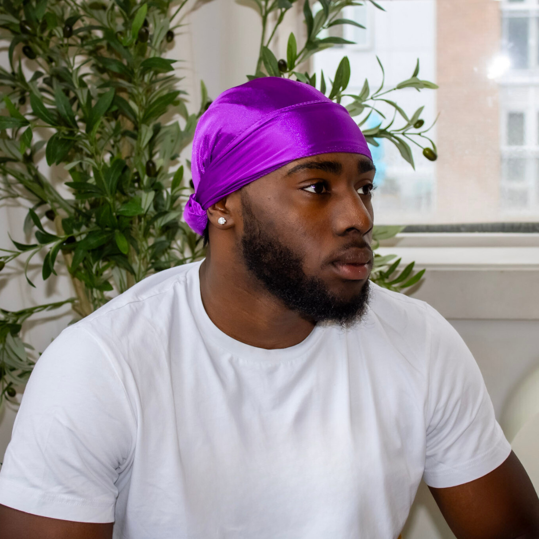 Upgrade Your Look with our Luxurious Purple Satin Durag - Premium ...